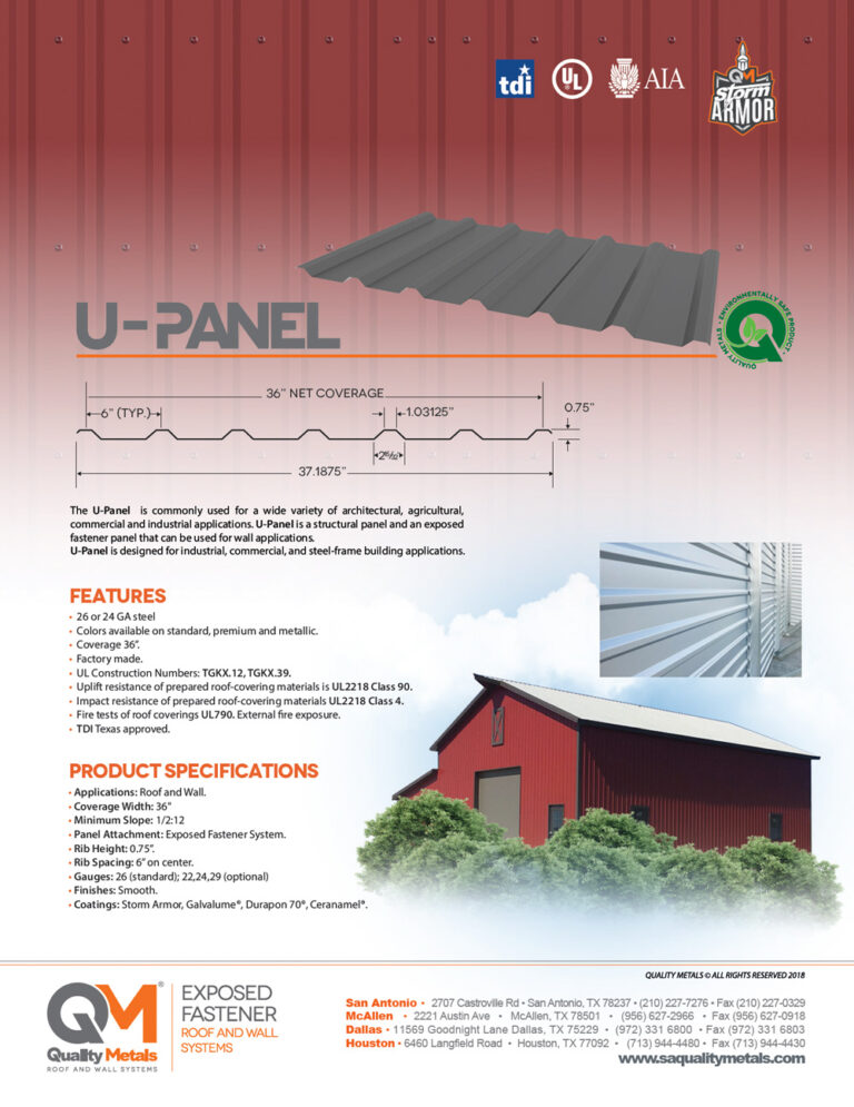 U Panel: Metal Roofing & Siding Panel System by Quality Metals